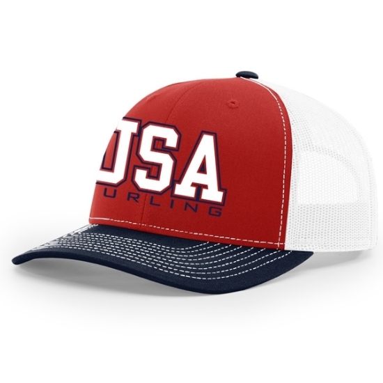 Lawlor's Custom Sportswear | USA Curling R112 Trucker Hat | Snapback